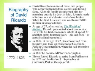 David Ricardo comparative advantage theory | PPT