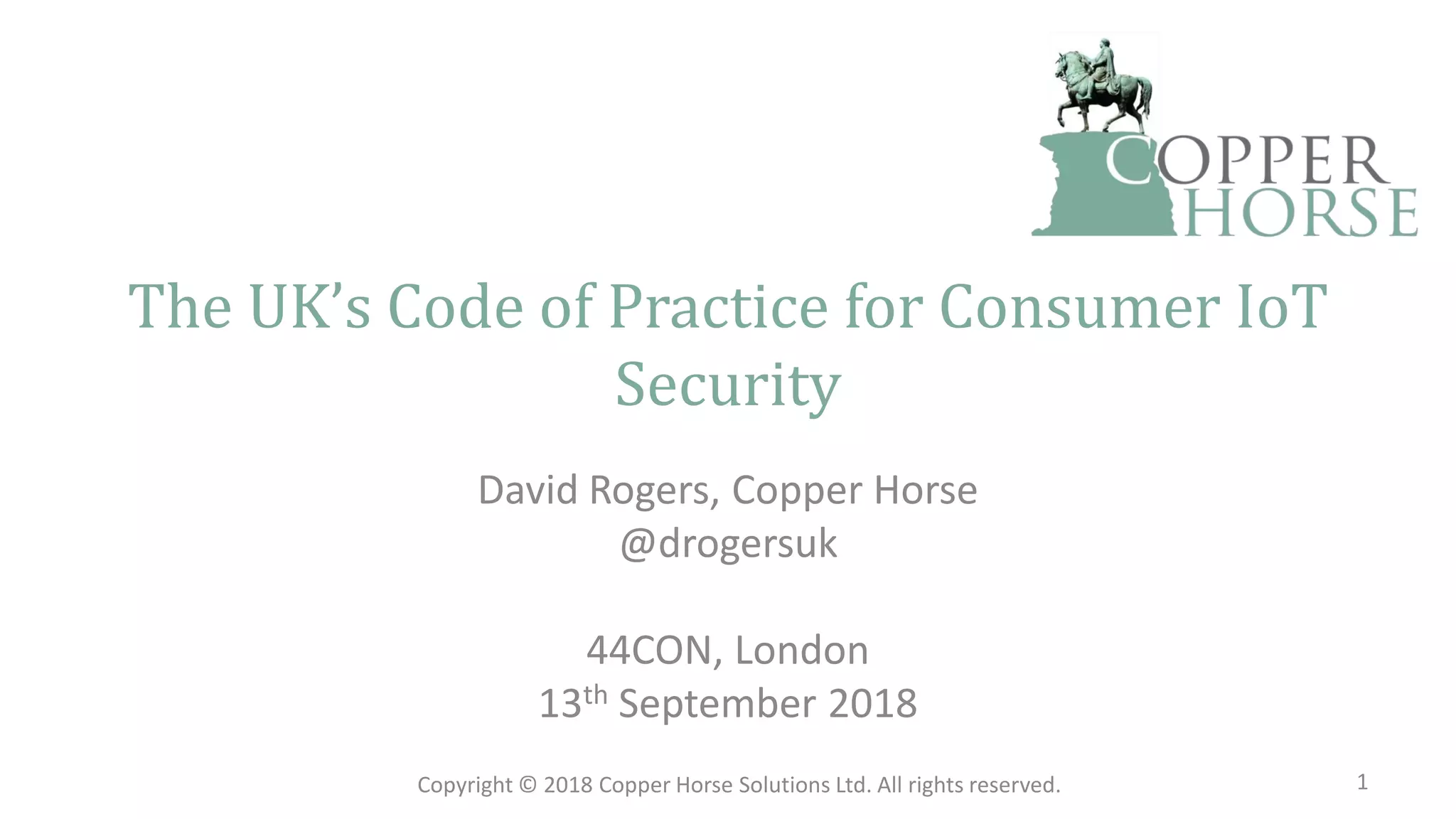 The UK's Code of Practice for Security in Consumer IoT Products and ...