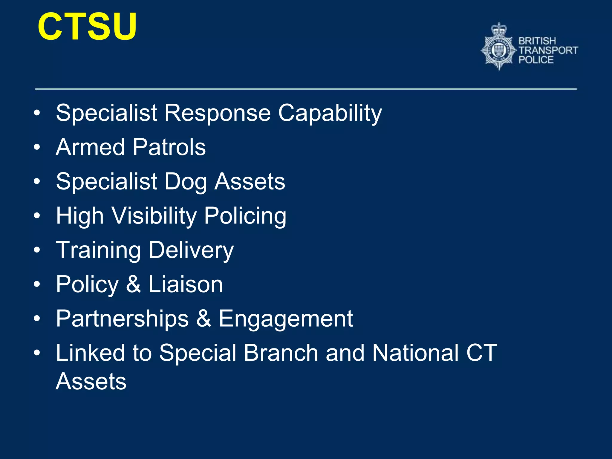 David Roney, Superintendent, Counter Terrorism, British Transport ...