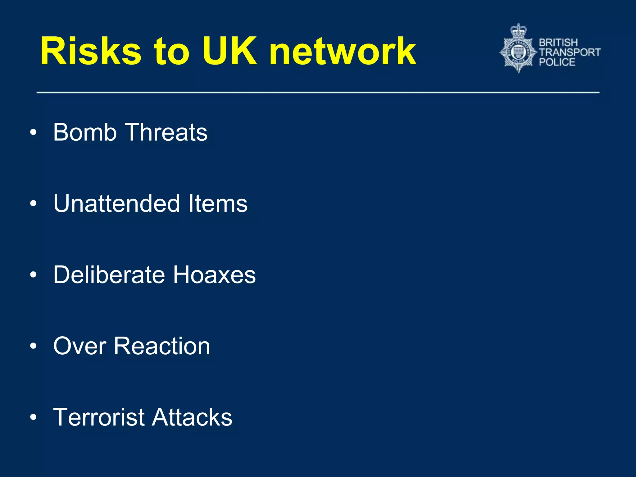 David Roney, Superintendent, Counter Terrorism, British Transport ...