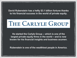 David Rubenstein Philanthropist | PPTX