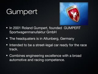 David Sapper - List of Luxury Cars and their Details | PPT