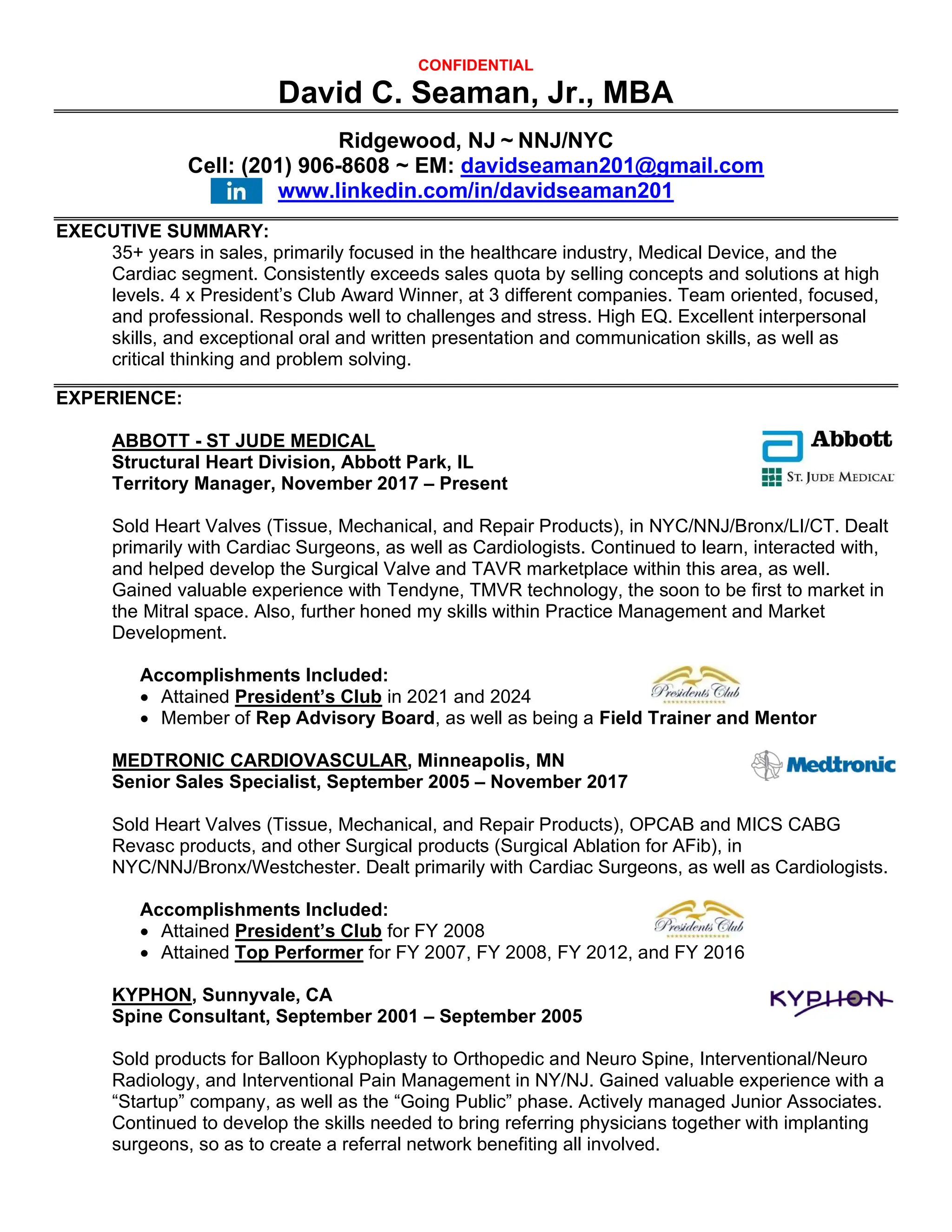 David Seaman Resume 2025v1.2.pdf Sales New Jersey | PDF