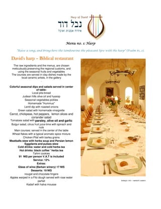 David's harp events menu | PDF