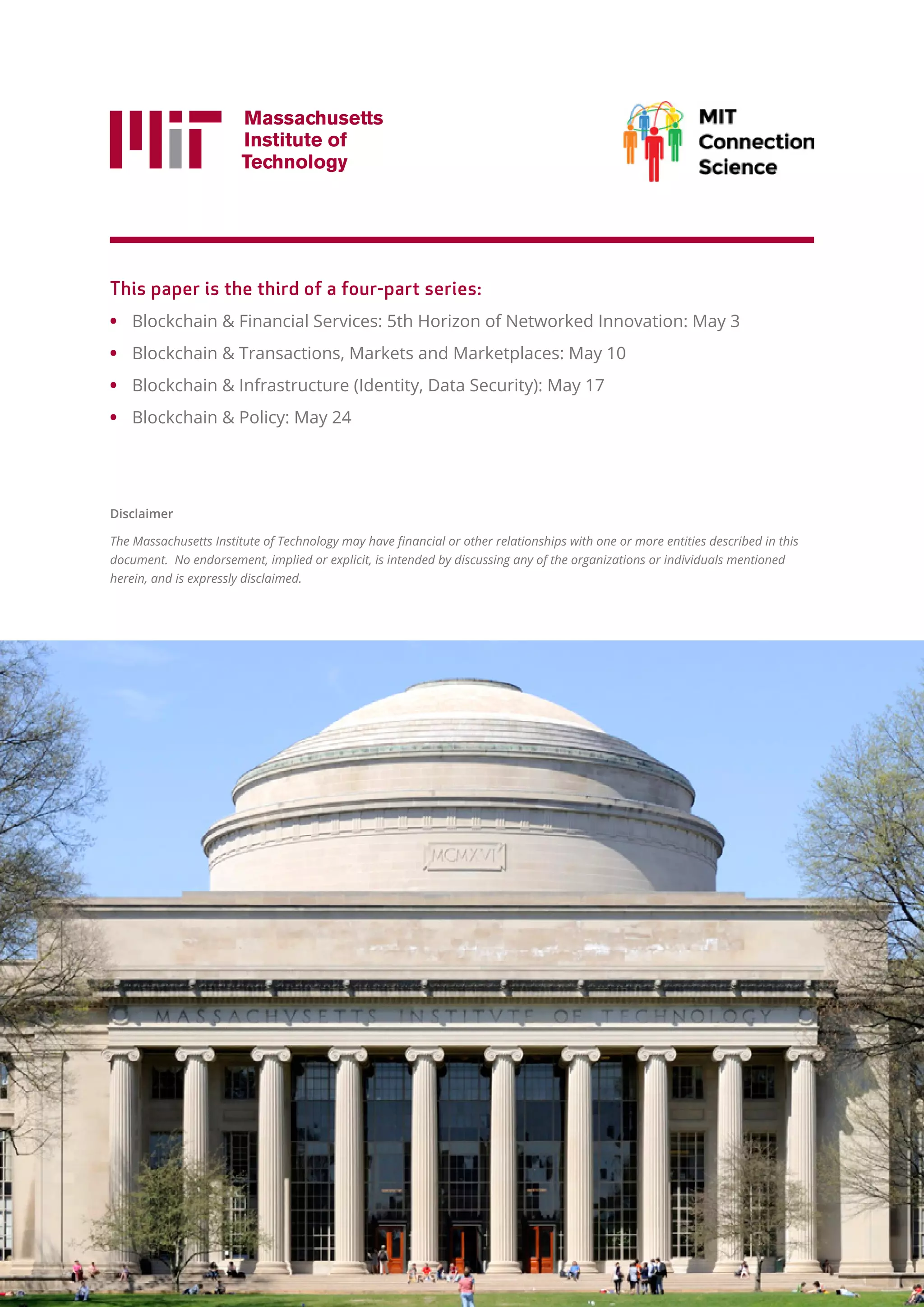David shrier, weige wu, alex pentland mit blockchain | PDF