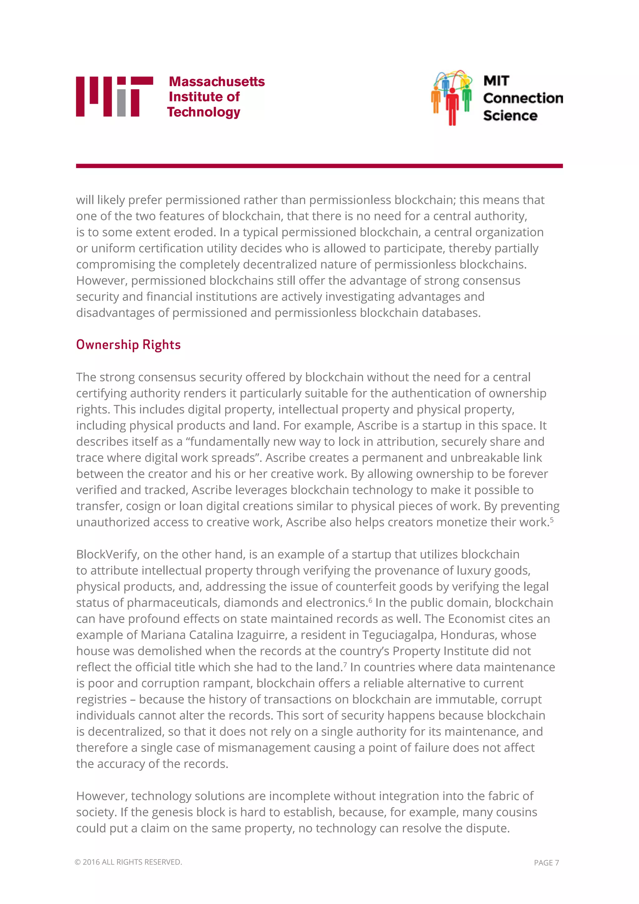 David shrier, weige wu, alex pentland mit blockchain | PDF