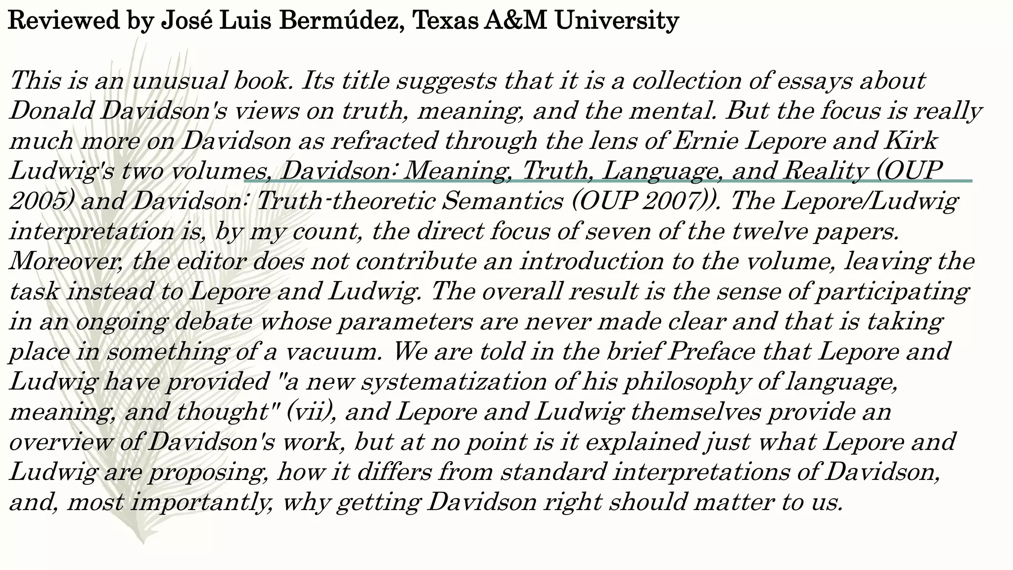 Davidson on truth and meaning | PPTX