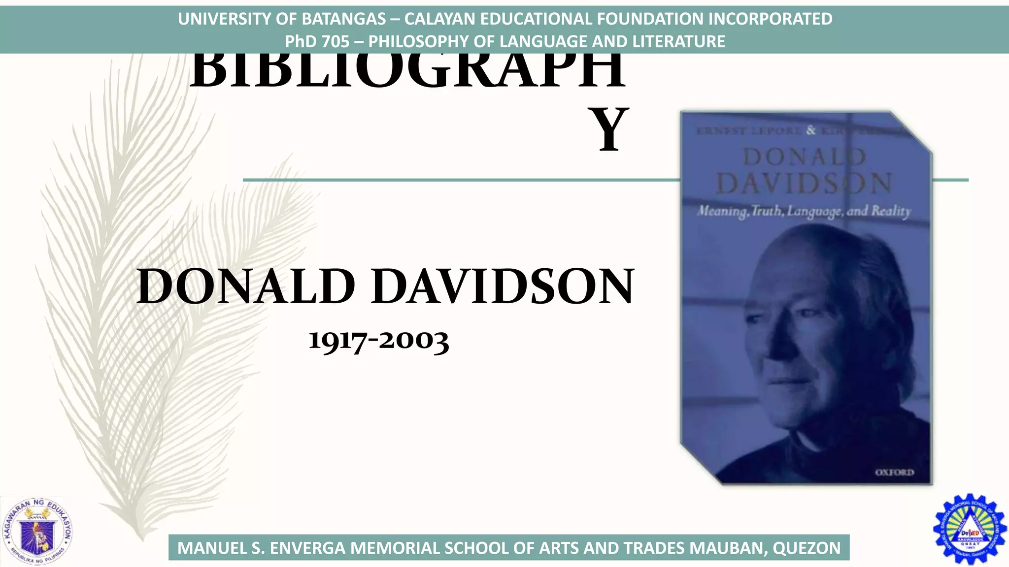 Davidson on truth and meaning | PPTX