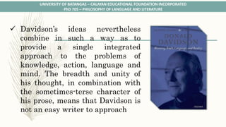 Davidson on truth and meaning | PPTX