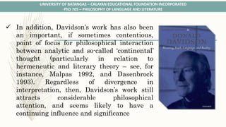 Davidson on truth and meaning | PPTX