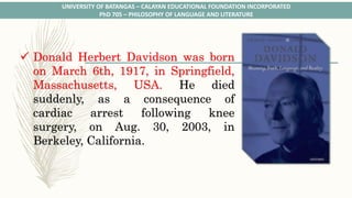 Davidson on truth and meaning | PPTX