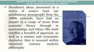 Davidson on truth and meaning | PPTX