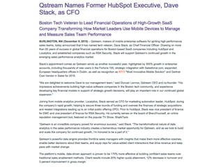 David Stack: Qstream Announces David Stack as New CFO | PPT