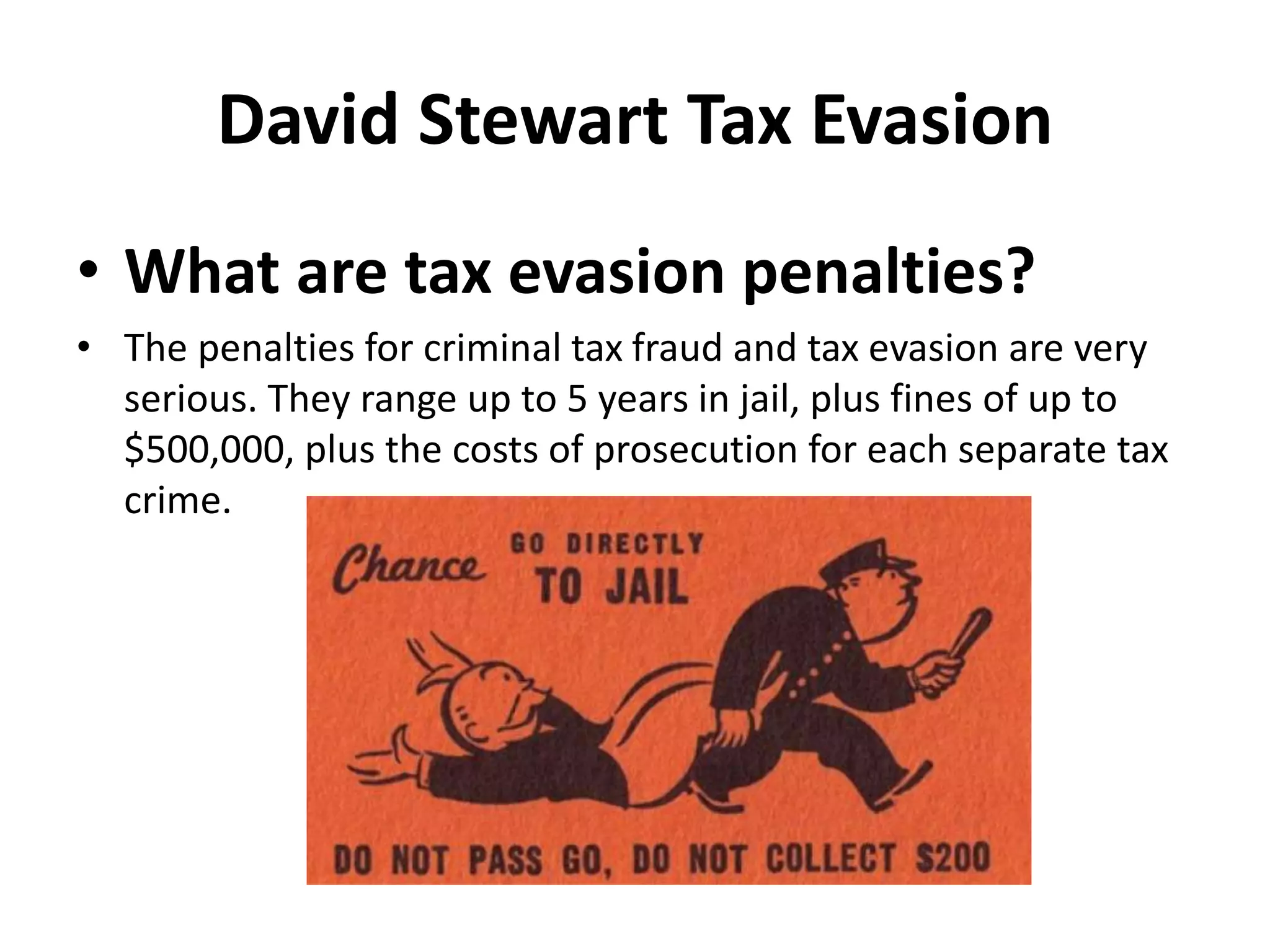 David Stewart Tax Evasion | PPTX