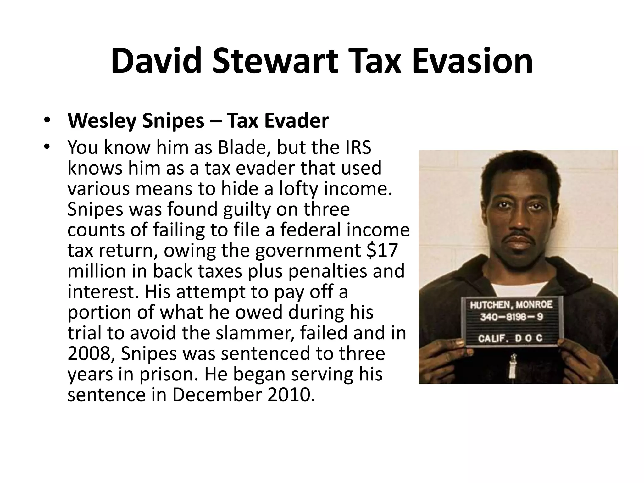 David Stewart Tax Evasion | PPTX