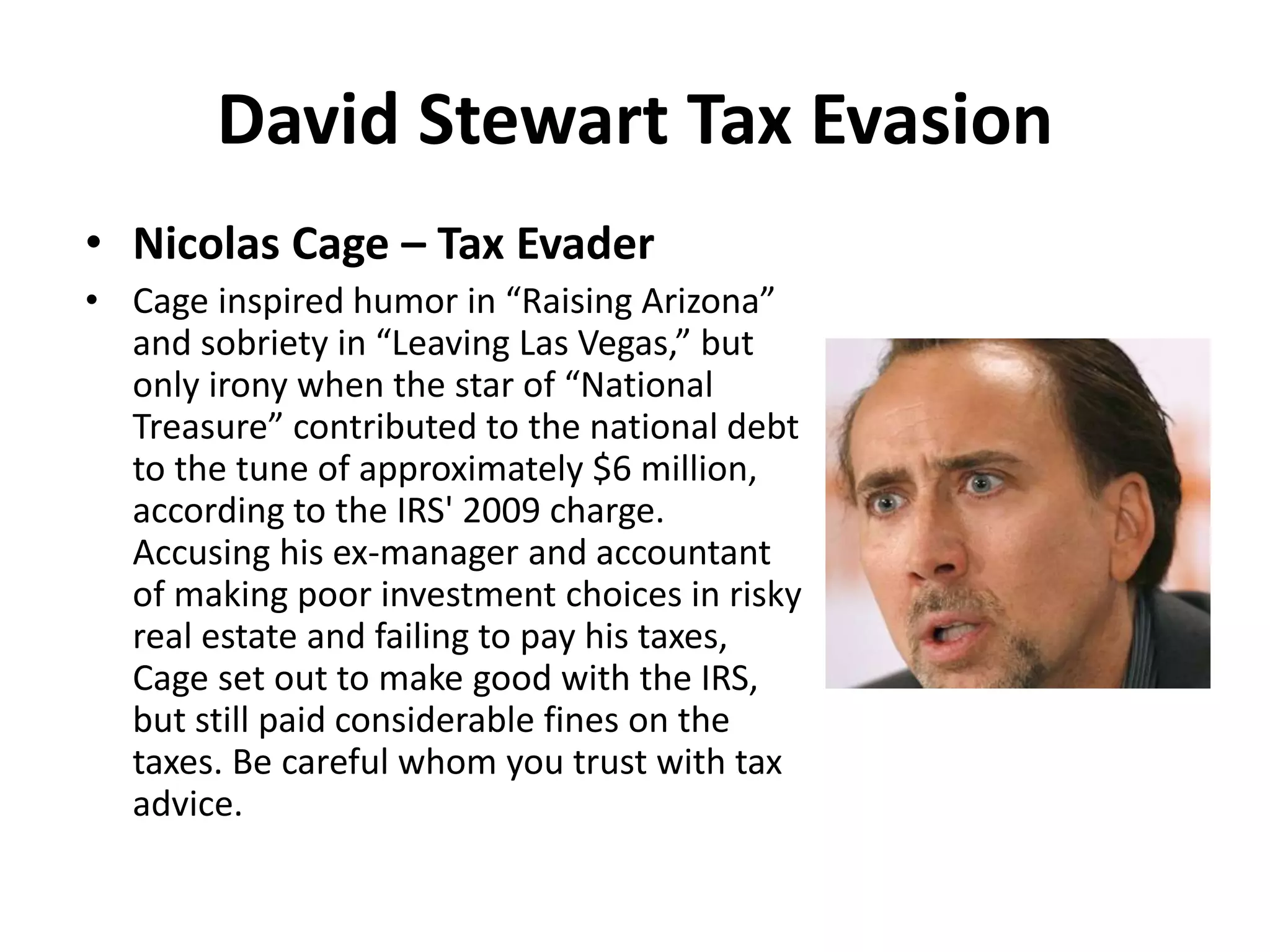 David Stewart Tax Evasion | PPTX