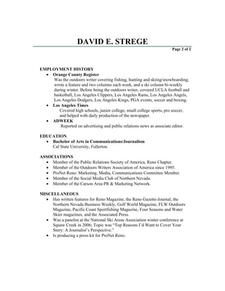 David Strege's Resume | RTF
