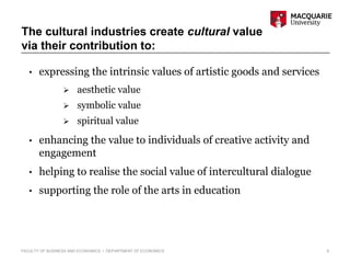 Cultural industries and cultural policy: problems and prospects ...