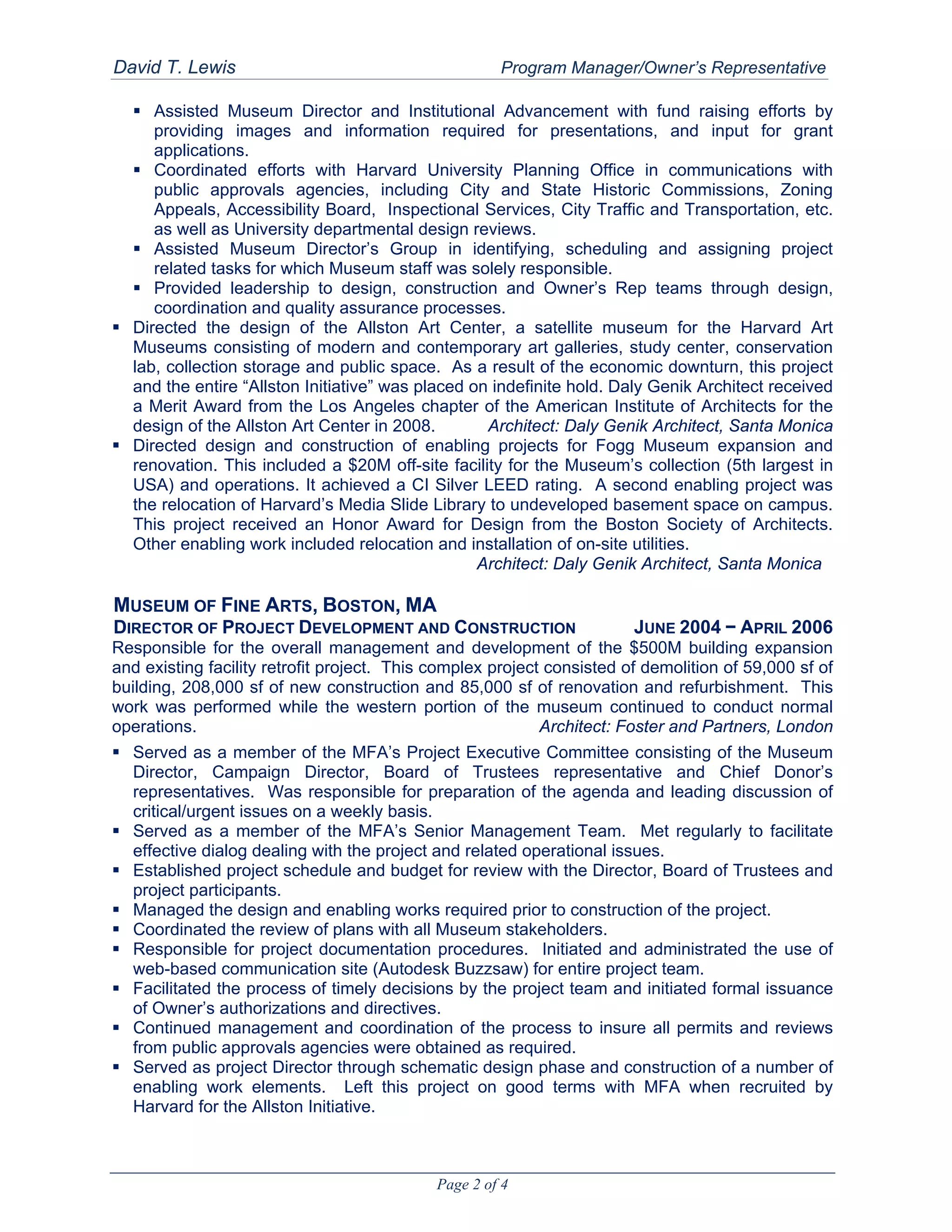 David T. Lewis Unabridged Resume | PDF