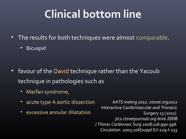 Aortic Valve Sparring Root Replacement David vs yacoub | PPT