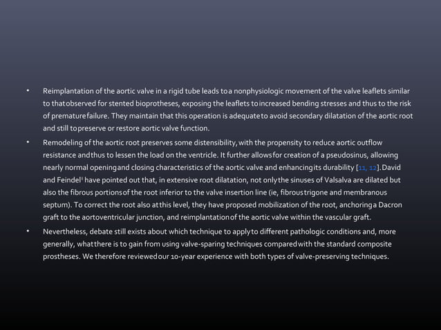Aortic Valve Sparring Root Replacement David vs yacoub | PPT