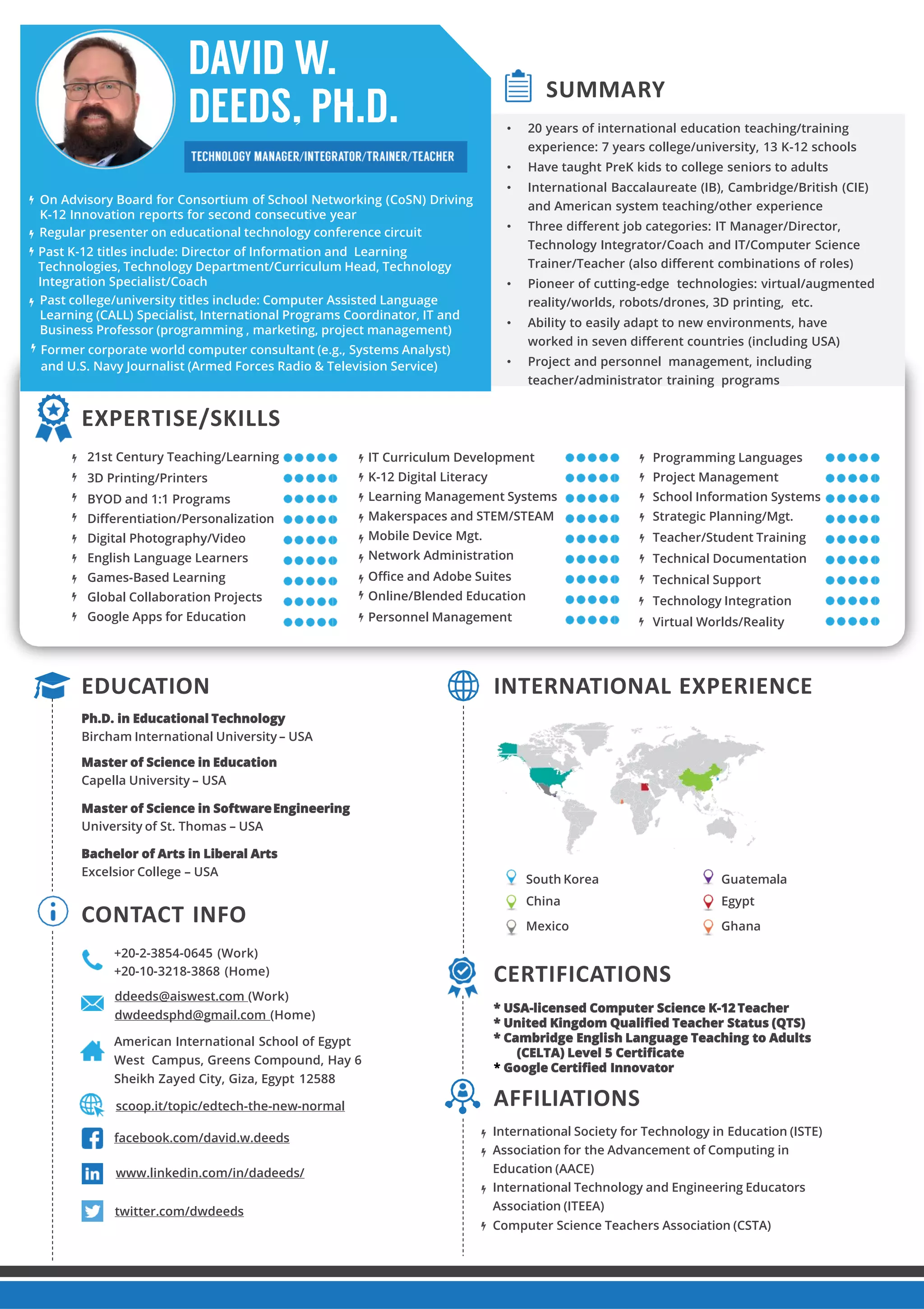 David W. Deeds, Ph.D. 2021 CV/Resume | PDF