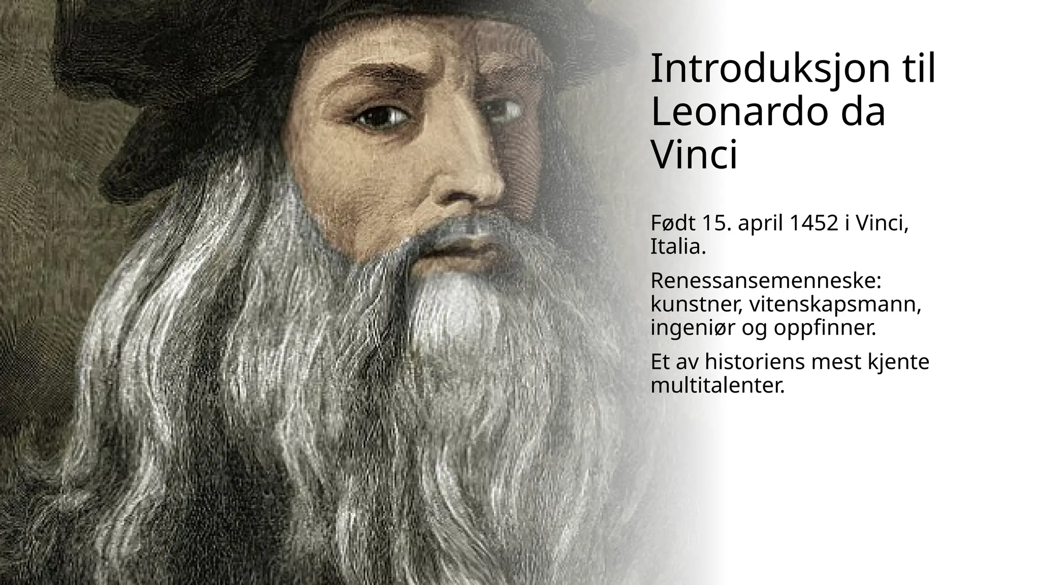 Presentasjon om universalgeniet Leonardo da Vinci | PPTX