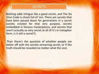Themes in The Da Vinci Code | PPT