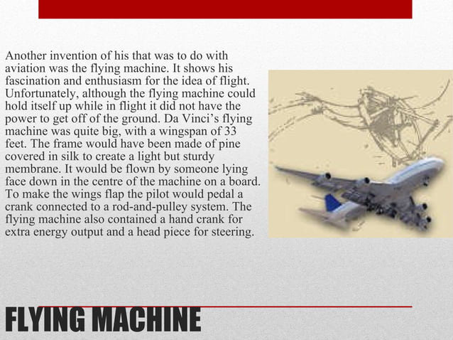 Da vinci’s flying inventions | PPT | Air Travel | Travel Type