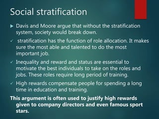 DAVIS AND MOORE ON EDUCATION | PPTX