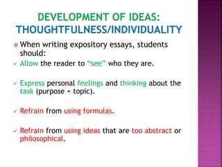 Davis e1 deconstructing the writing rubric | PPTX