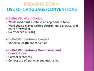 Davis e1 deconstructing the writing rubric | PPTX
