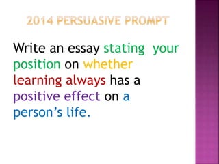 English 2- Deconstructing the STAAR/EOC Persuasive Writing Rubric ...