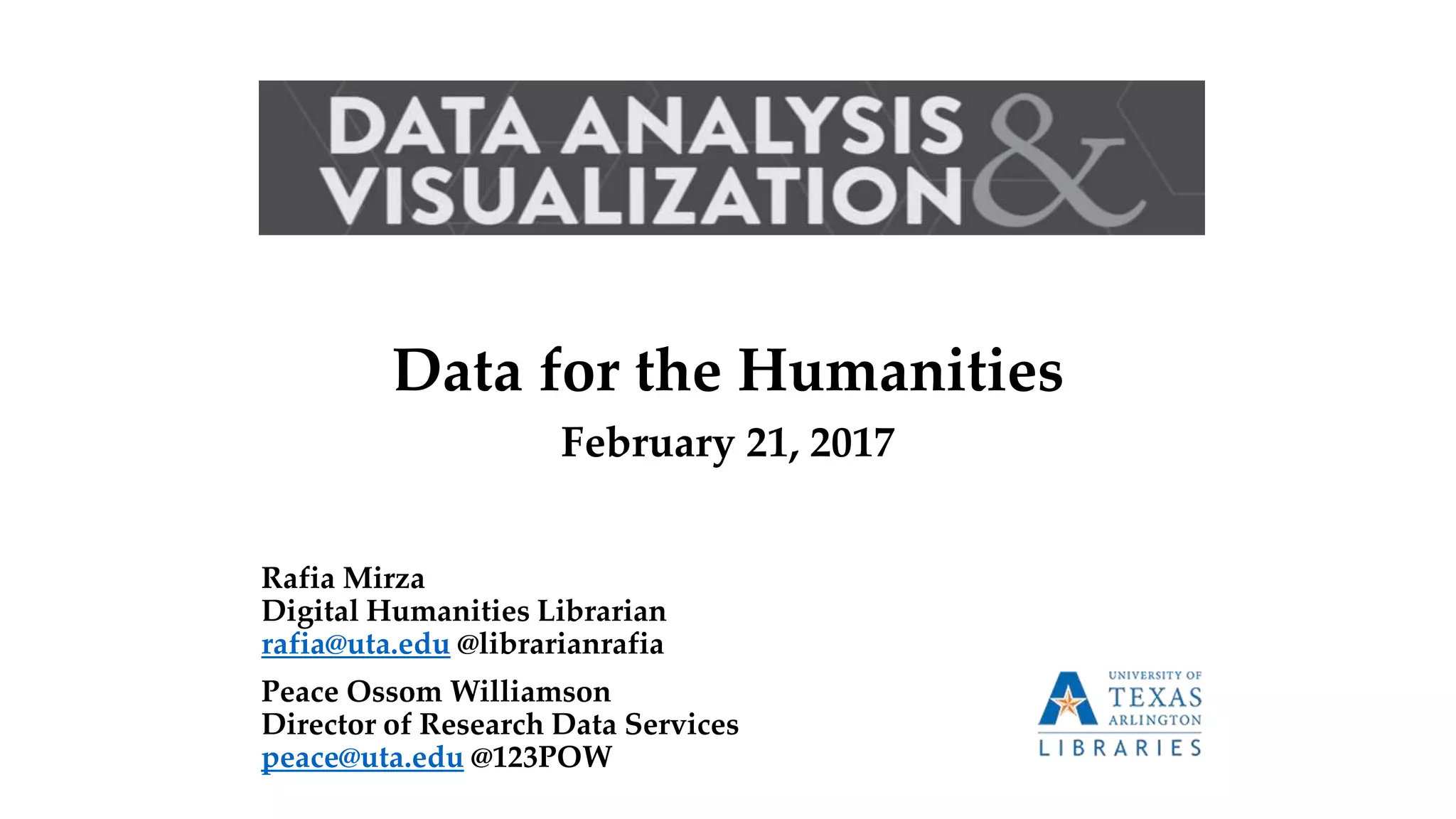 Data for the Humanities | PPT