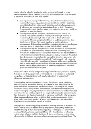 Housing Policy & Residential Mobility | PDF