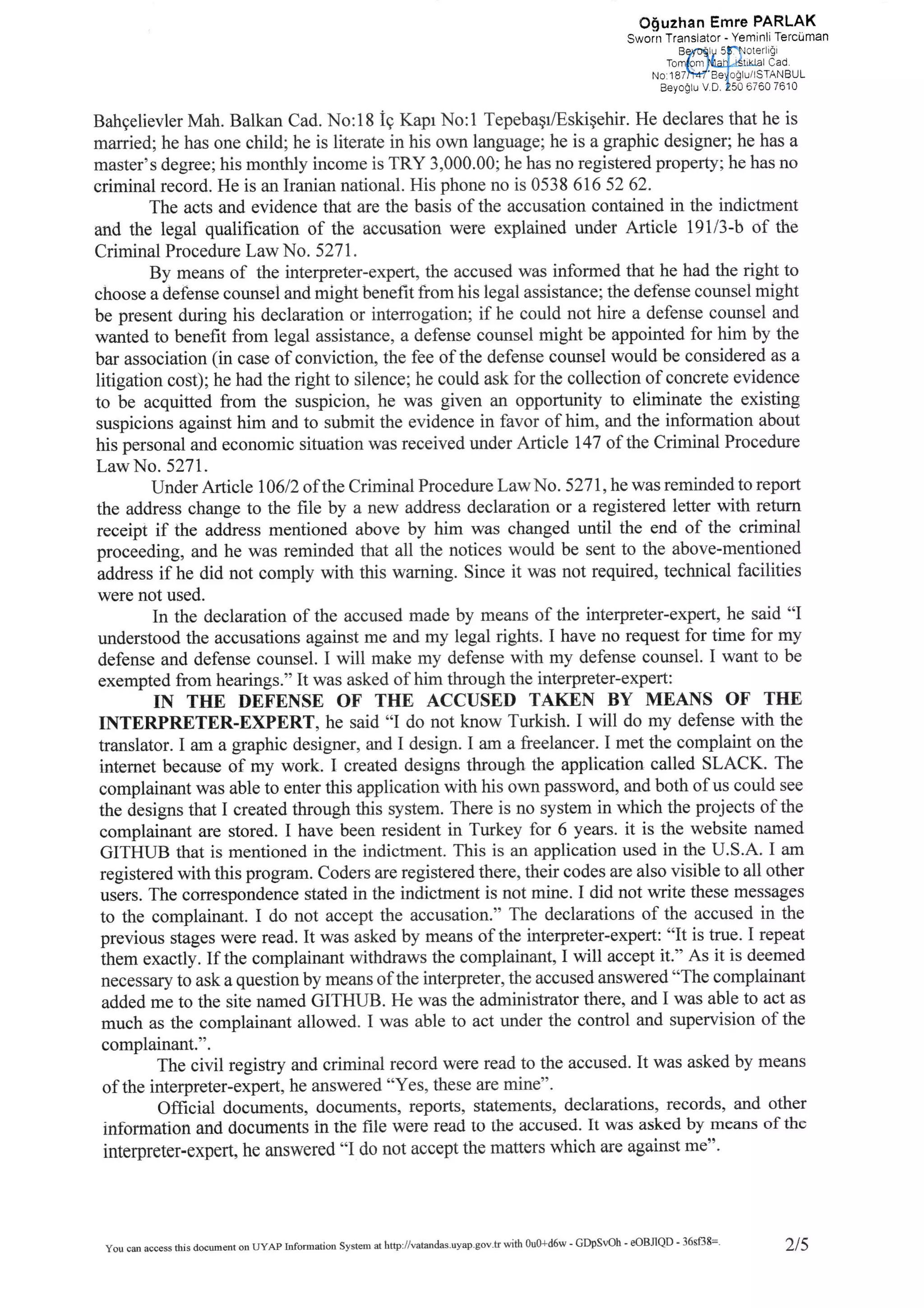 Davood Keshavarz Criminal Conviction Court Order | PDF