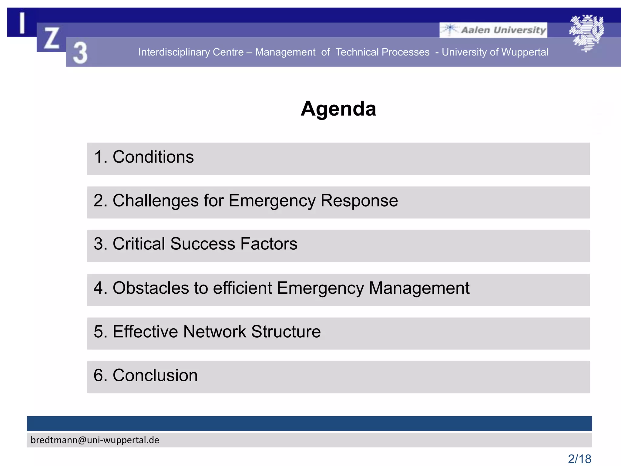 Challenges for the Disaster and Crisis Management – Identification of ...