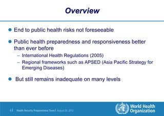World Health Organization: health security preparedness | PPTX