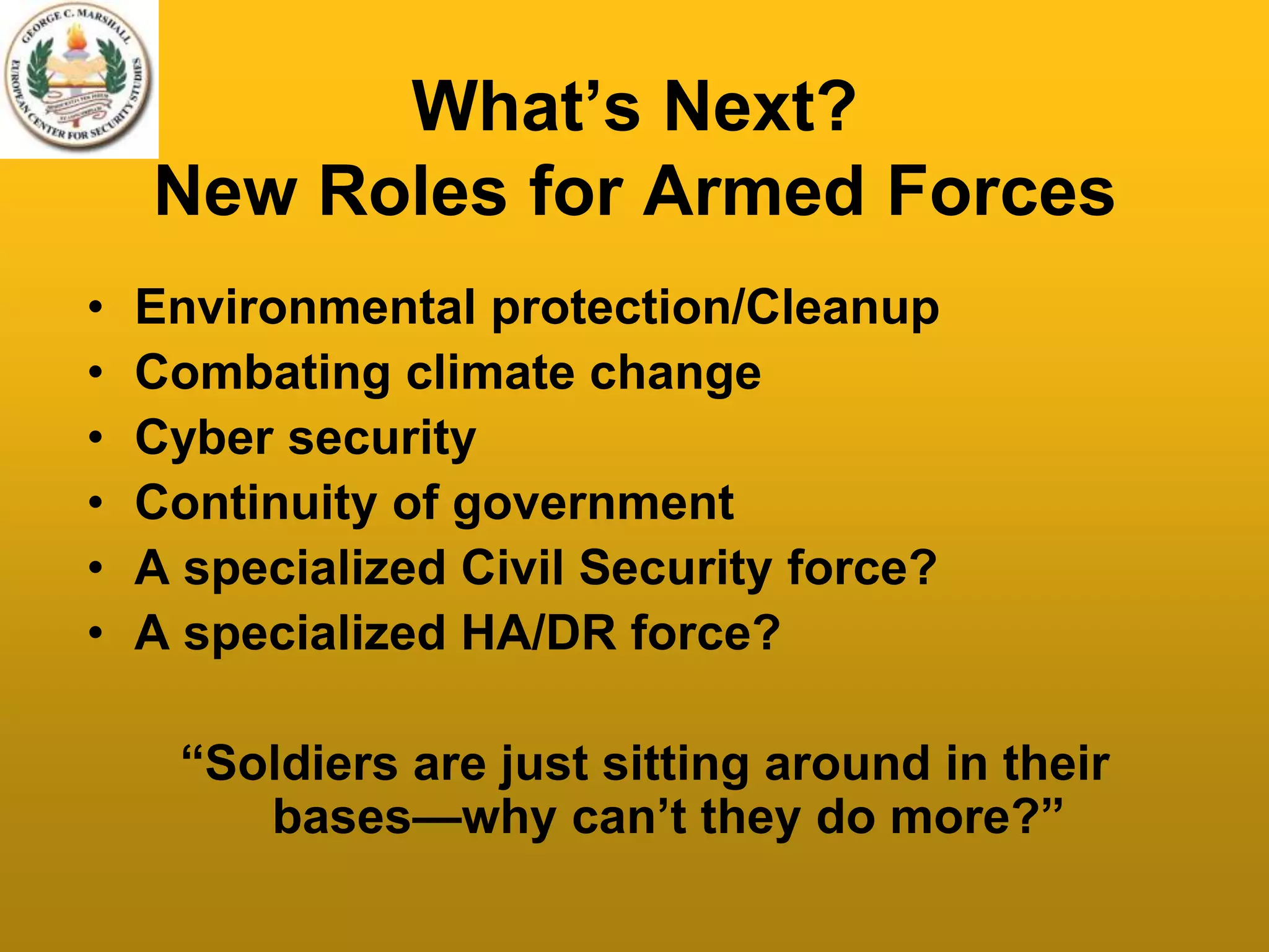 What role for soldiers? | PPTX