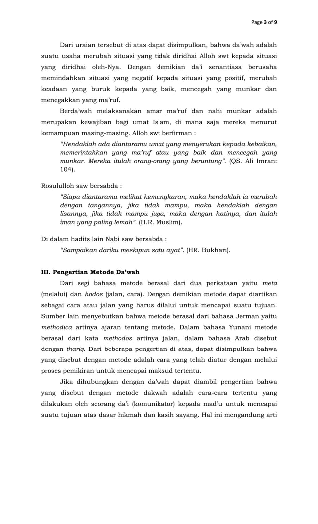 Da'wah dan methodenya | PDF