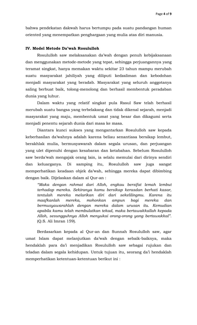 Da'wah dan methodenya | PDF