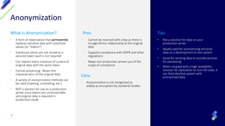 Security 101: Protecting Data with Encryption, Tokenization & Anonymization | PDF