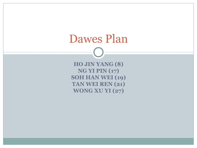 Dawes Plan Presentation | PPT