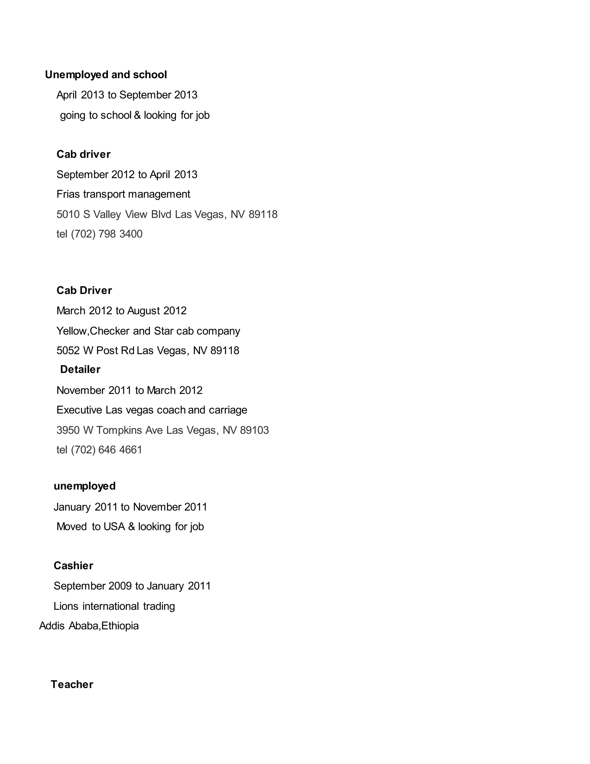 Dawit gebremariam resume | DOCX