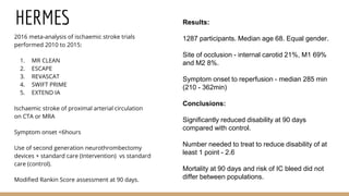 Thrombectomy in Stroke: DAWN and DEFUSE3 trial data | PPTX