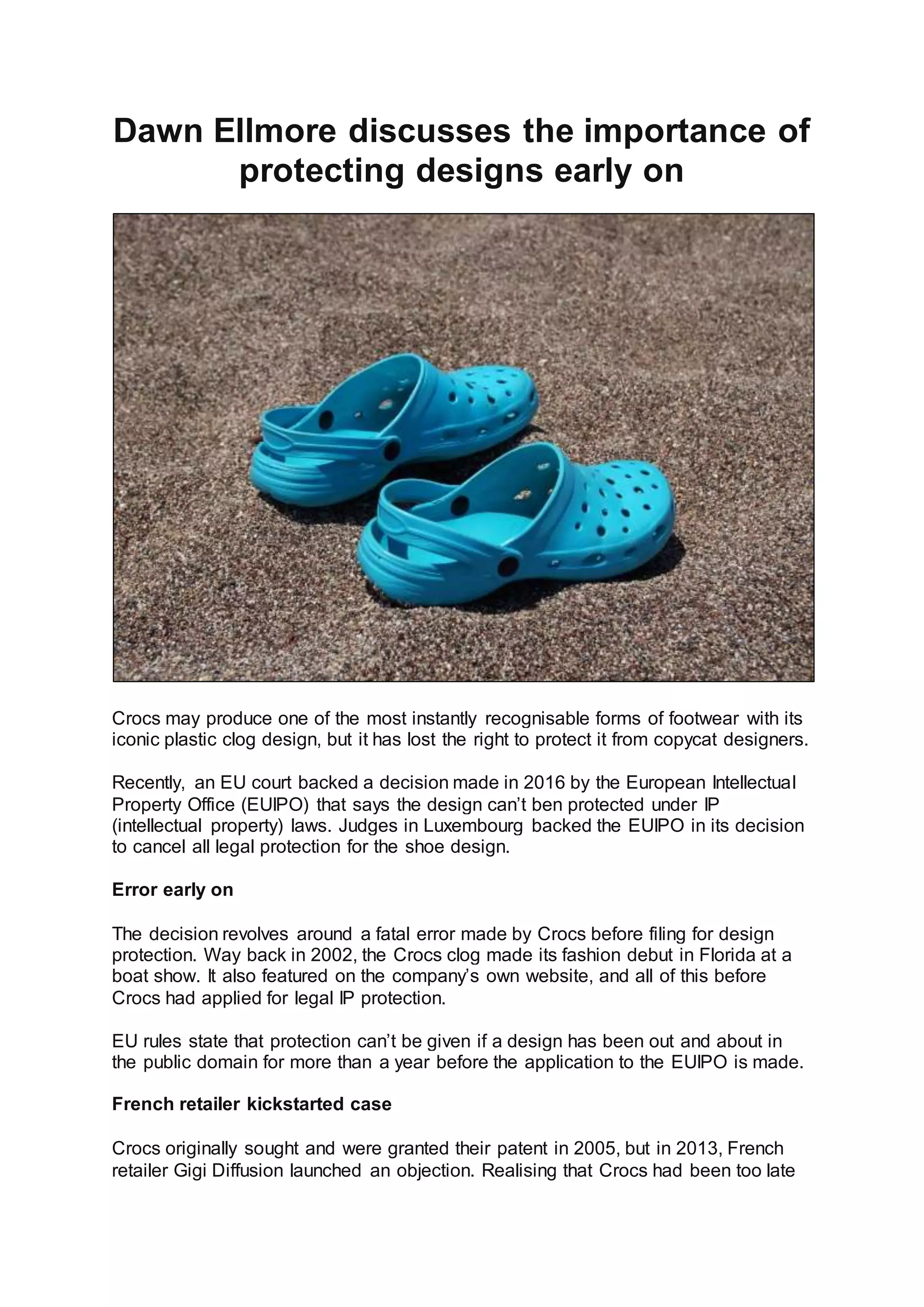 Dawn Ellmore discusses the importance of protecting designs early on | PDF