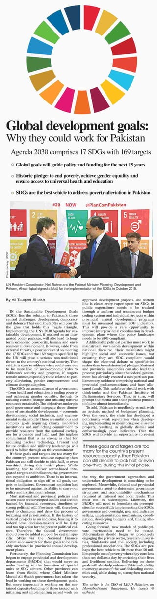 The Daily Dawn newspaper - millineium development goals report ...