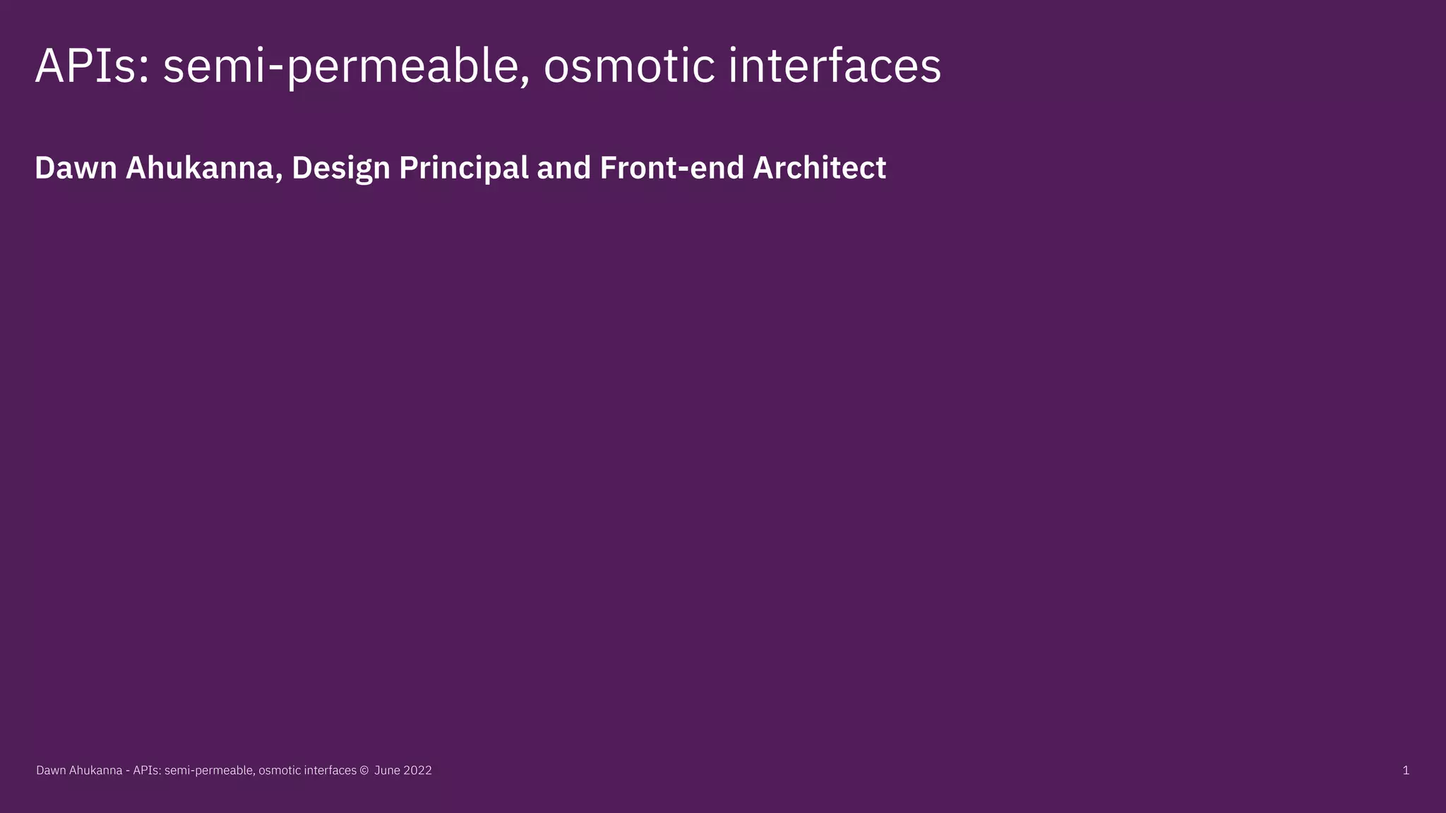 APIs: Semi-permeable, osmotic interfaces | PPT