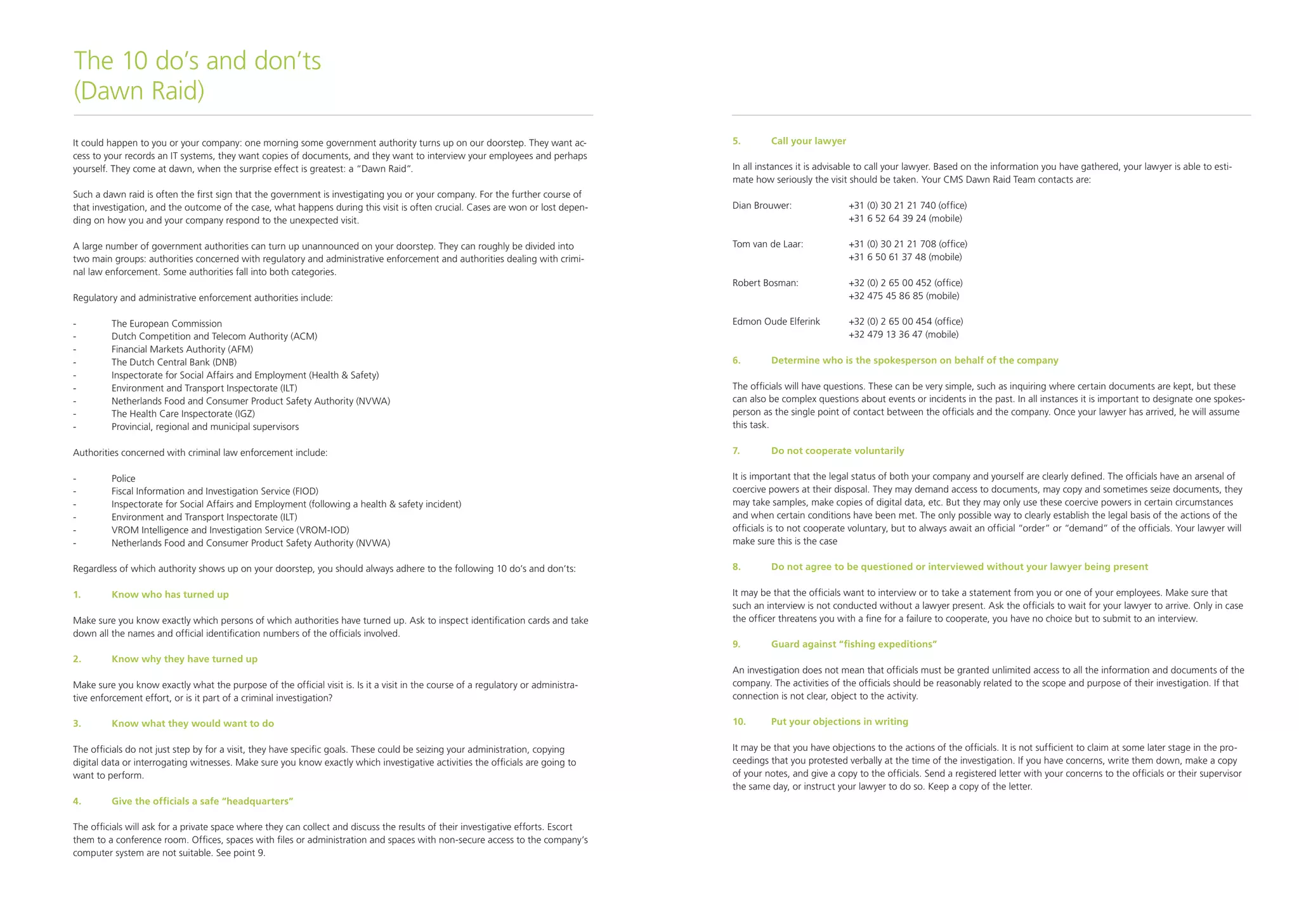 Dawn raid 10_do's_&_don'ts | PDF