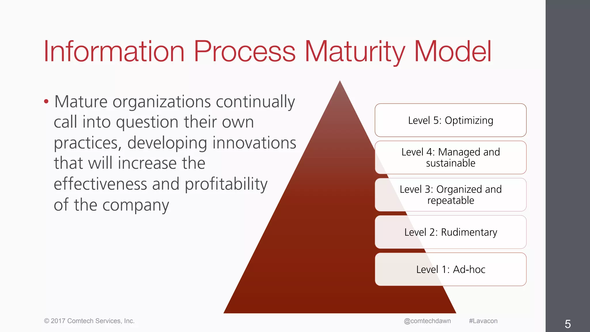 LavaCon 2017 - Maturing Process Maturity | PPT